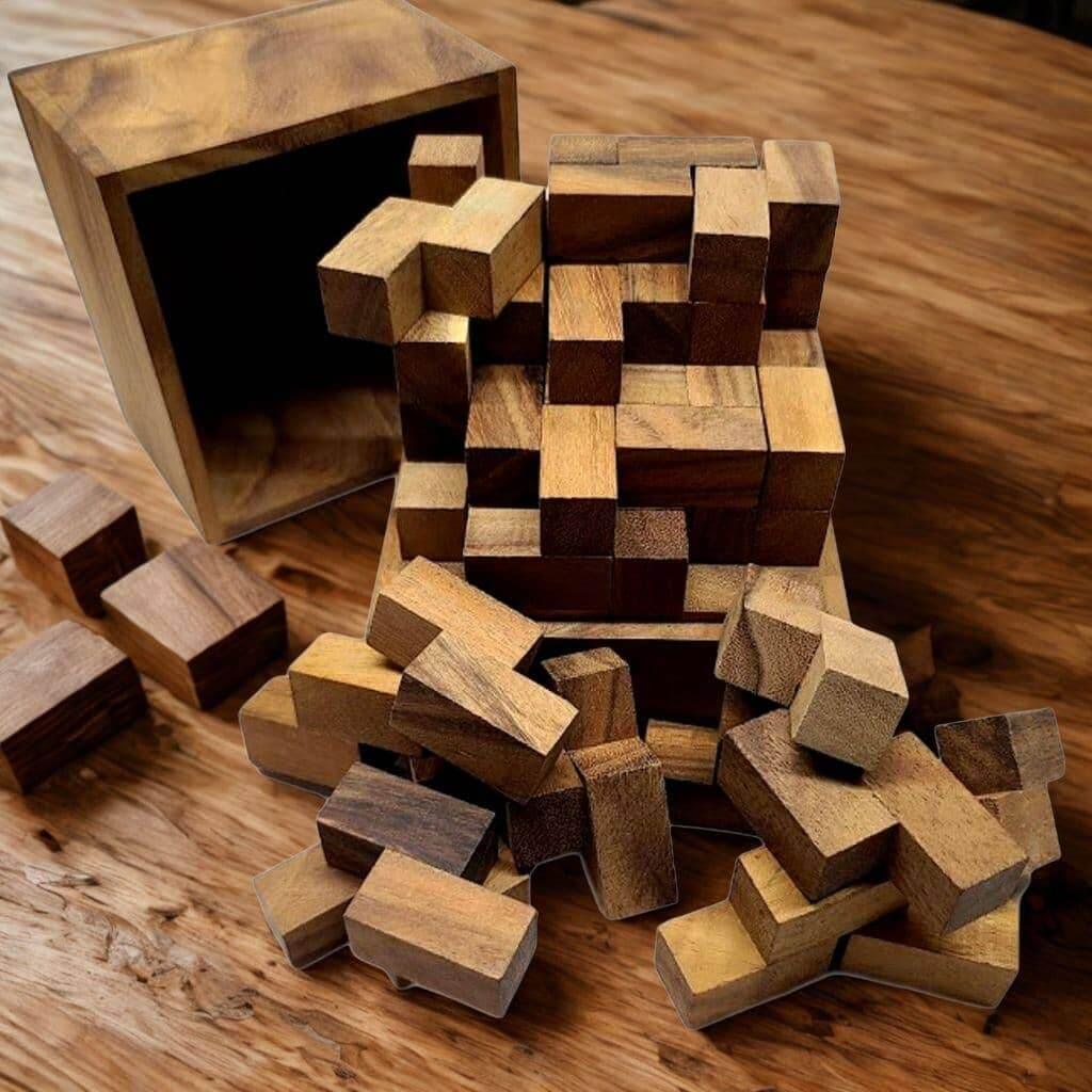 3D Assembly Cube Puzzles – Wooden Brain Teasers – Creative Crafthouse