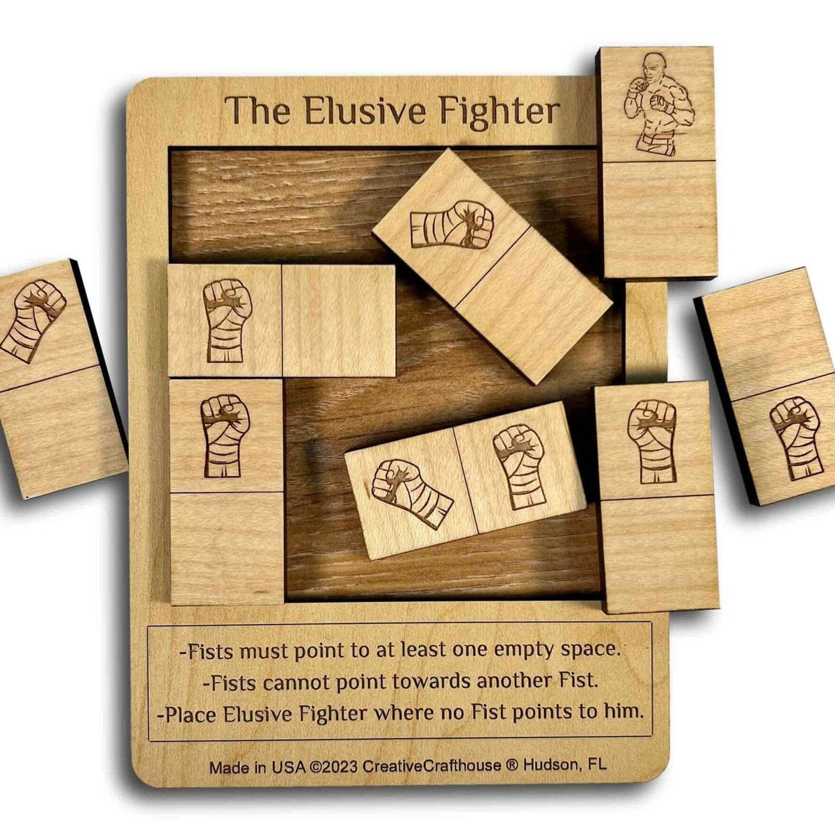 Elusive Fighter Sliding Puzzle | Dodge the Punches Wood Game – Creative ...