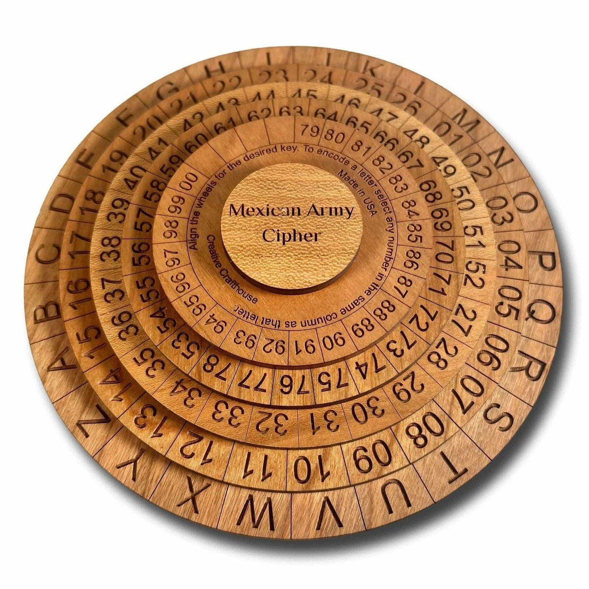 Mexican Army Cipher Disks - Wooden Encryption Wheel for Escape Rooms ...