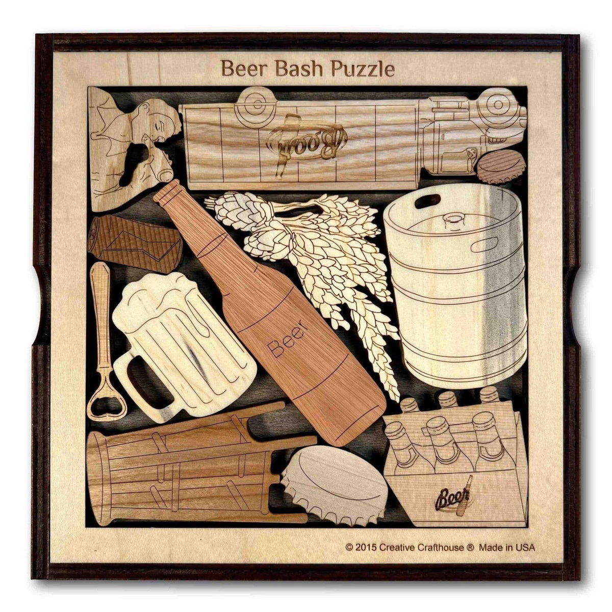 Beer Lovers Wood Puzzle | Personalizable Gift and Bar Decor – Creative ...