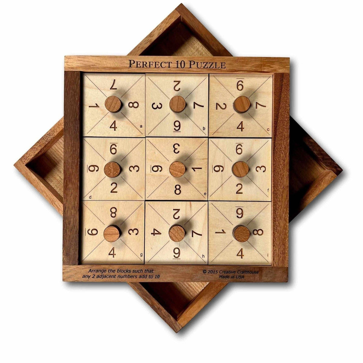 Perfect 10 Math Puzzle - Wooden Brain Teaser for Teens and Adults ...