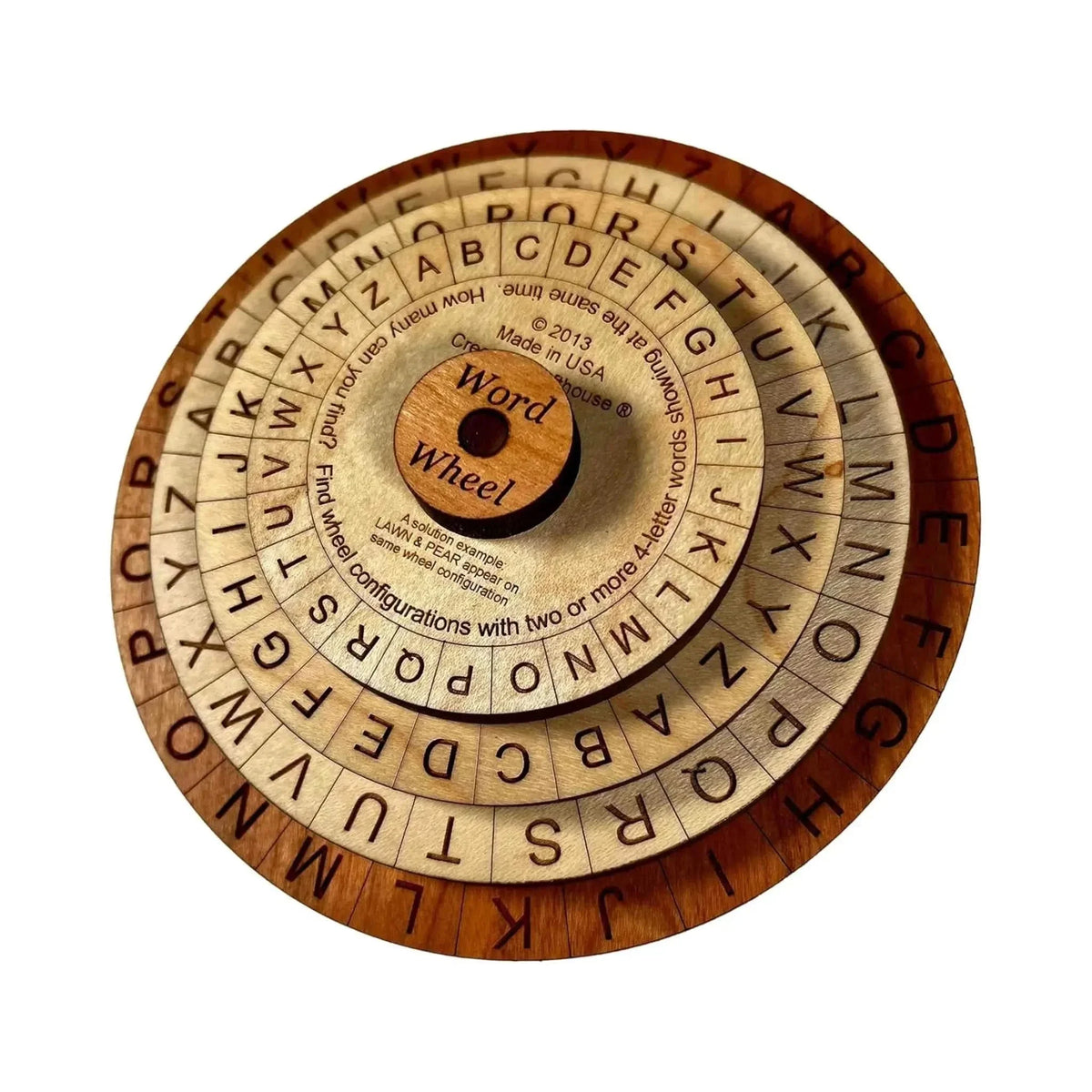 Word Wheel Puzzle | Wooden Word Brain Teaser for Adults – Creative ...